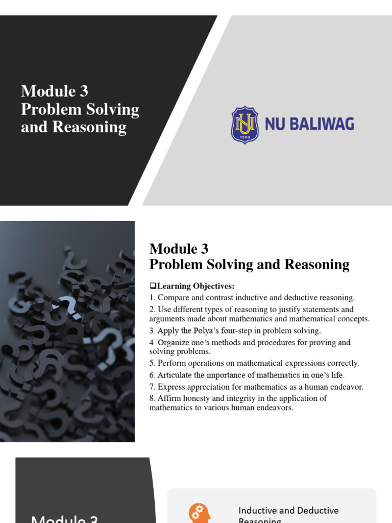 Module 3 Problem Solving and Reasoning | Download Free PDF | Inductive Reasoning | Reason