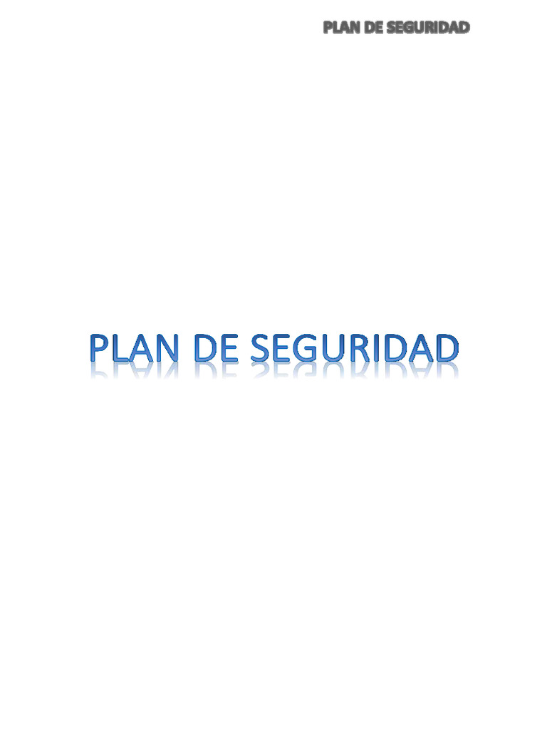 Plan de Seguridad | PDF | Seguridad y salud ocupacional | Planificación
