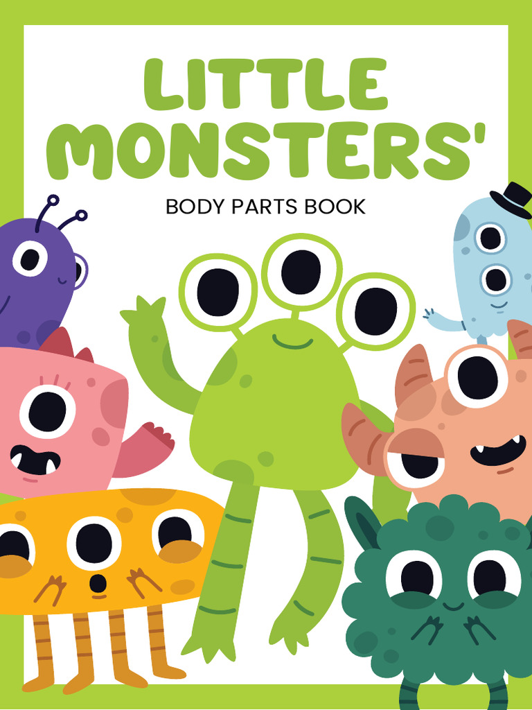 Little Monsters' Body Parts Colourful English Vocabulary Book | PDF