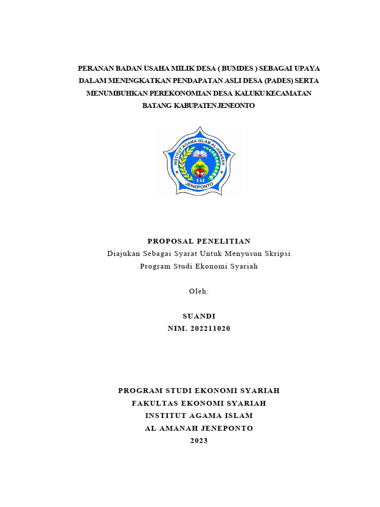 Peranan Badan Usaha Milik Desa | PDF