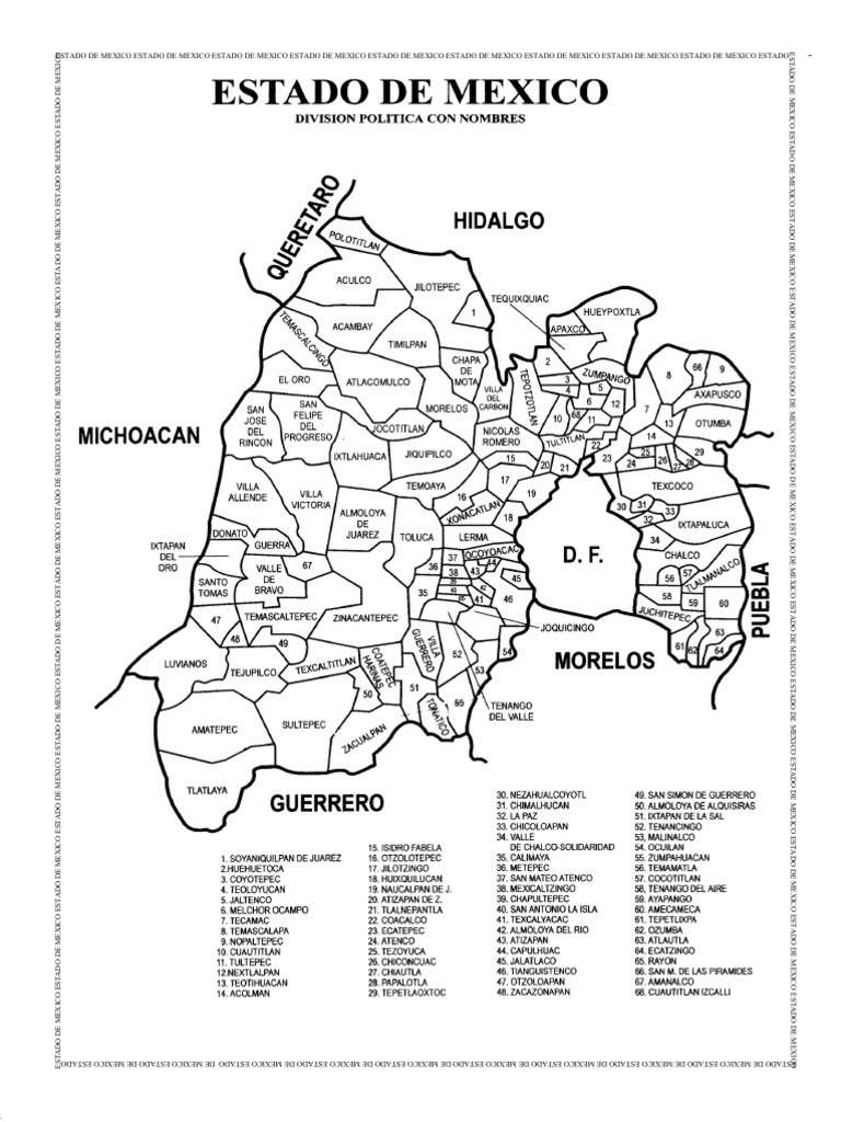 Mapa del Estado de México con Municipios | PDF | Ciencias sociales