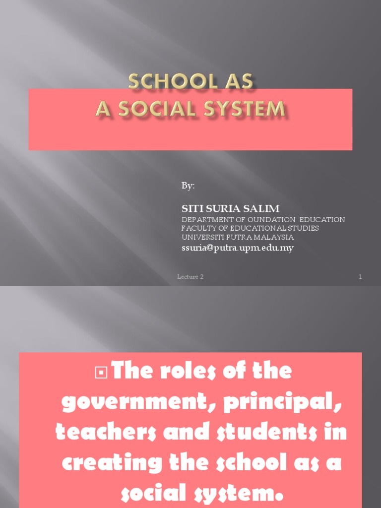 Roles in School Social Systems | PDF | Social Science