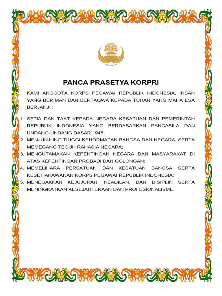 Panca Prasetya Korpri | PDF