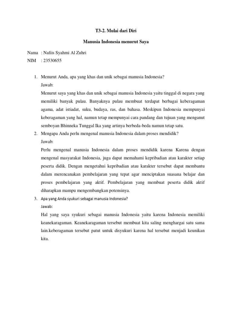 T3-2. Mulai Dari Diri-Nafiis Syahmi-235300655 | PDF