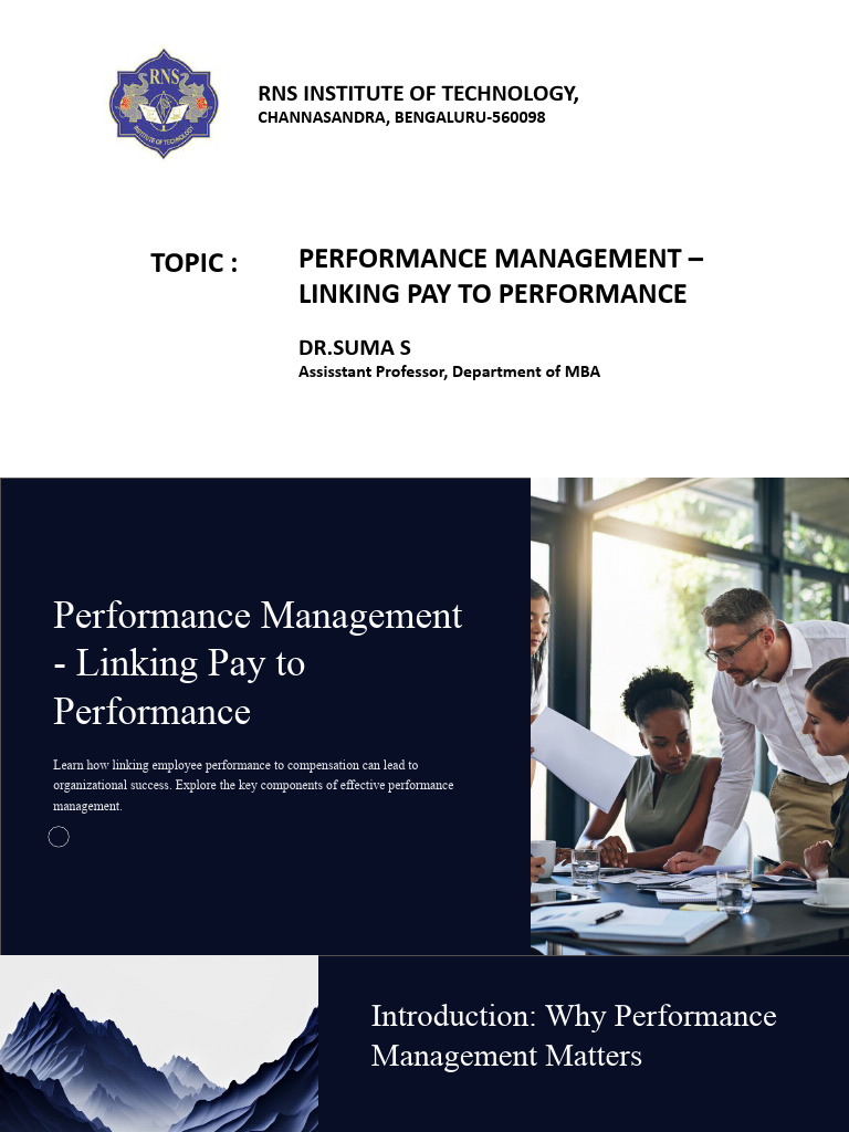 Performance Management Linking Pay To Performance | PDF | Performance Management | Performance ...