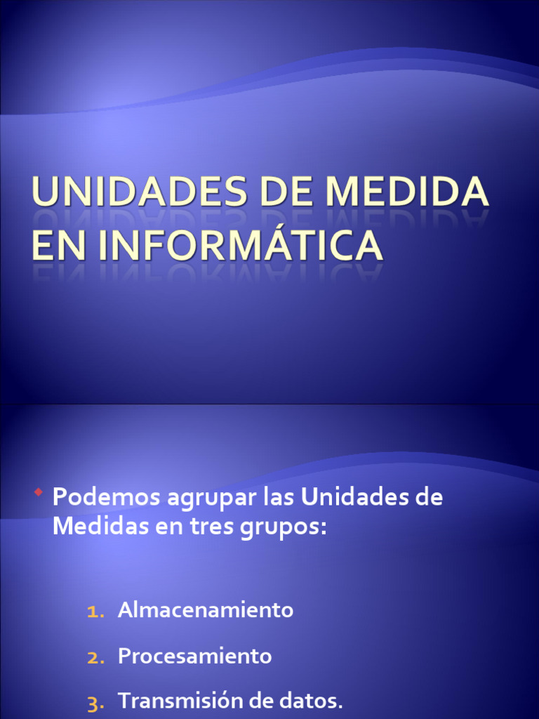 Unidades de Medida Informatica | PDF | Datos | Hardware de la computadora