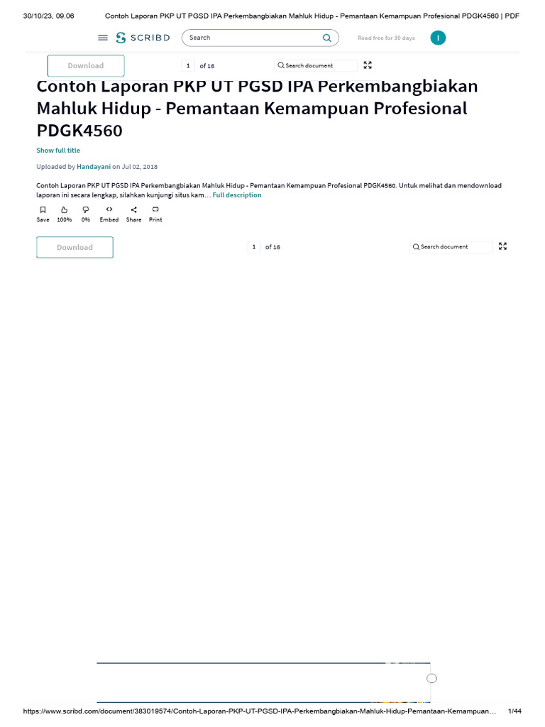 Contoh Laporan PKP UT PGSD IPA Perkembangbiakan Mahluk Hidup ...