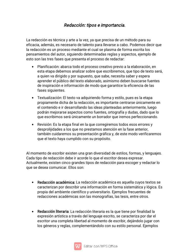 Tipos de Redacción y su Importancia | PDF | Escritores | Periodismo