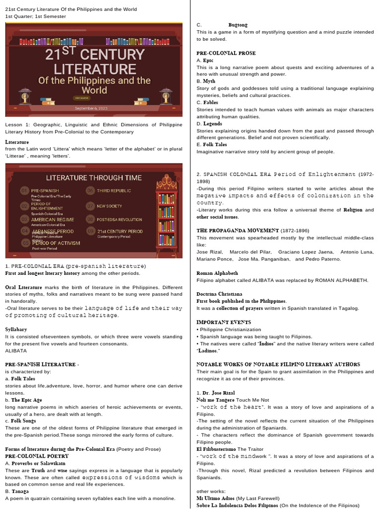 21st Century Lit. | PDF | Poetry | Philippines 21st Century Lit. | PDF | Poetry | Philippines