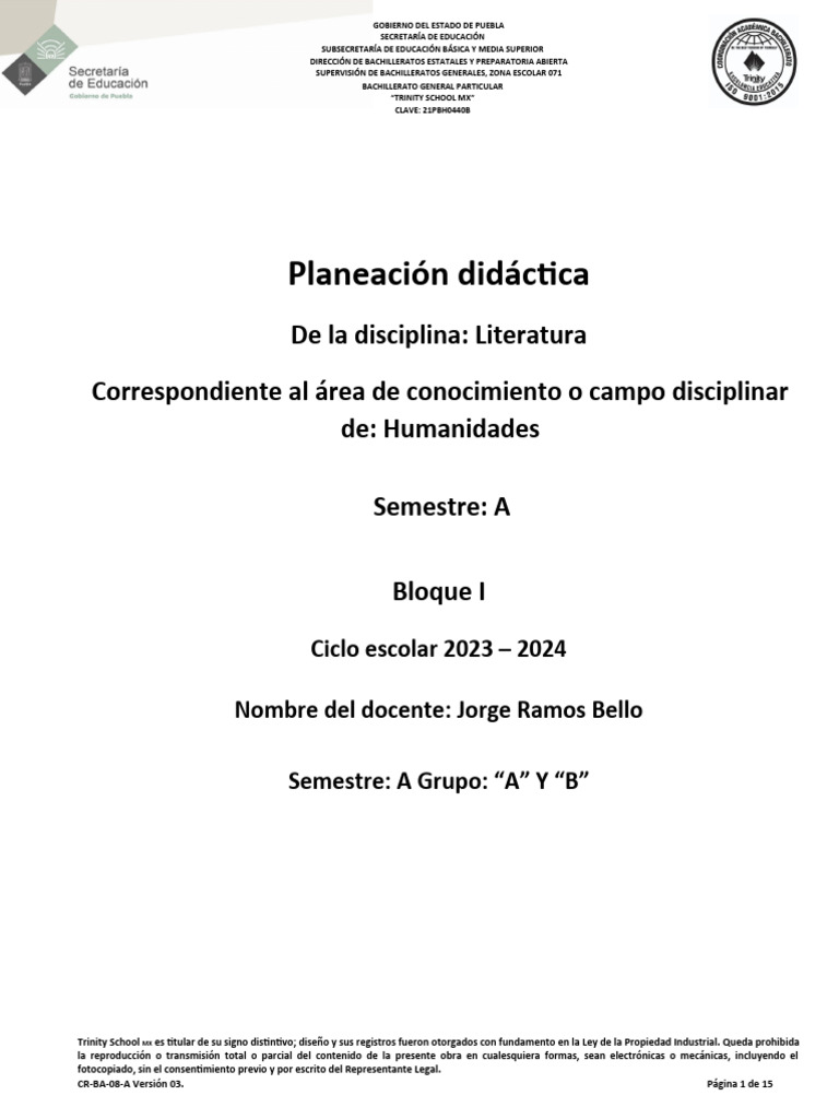 A5816c Secuencia Didáctica Bloque 1 Pdf Evaluación Educación