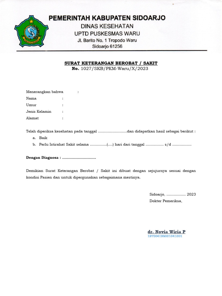 Surat Ijin Sakit | PDF