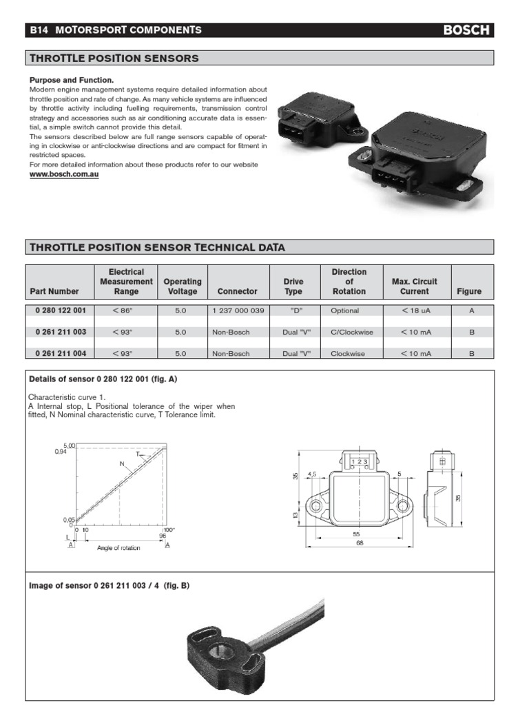 Sensor Tps Bosch | PDF | Throttle | Sensor