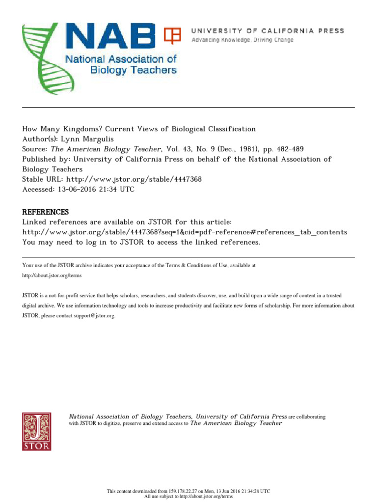 Margulis 1981 | PDF | Cell (Biology) | Eukaryotes