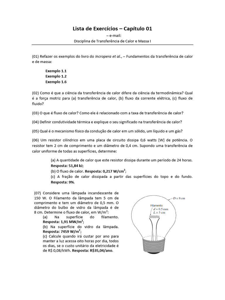 Lista de Exercícios - Cap. 1 | PDF