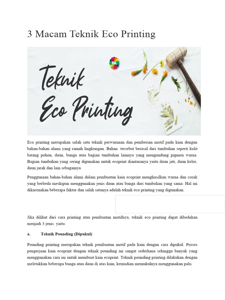 Teknik Eco Printing Pdf Wellness Science Mathematics