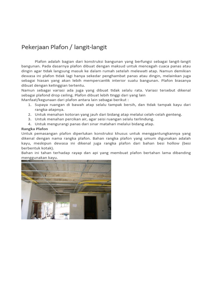 Pekerjaan Plafon | PDF | Griya & Taman
