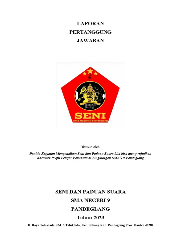 Laporan Kegiatan Seni SMAN 9 Pandeglang | PDF