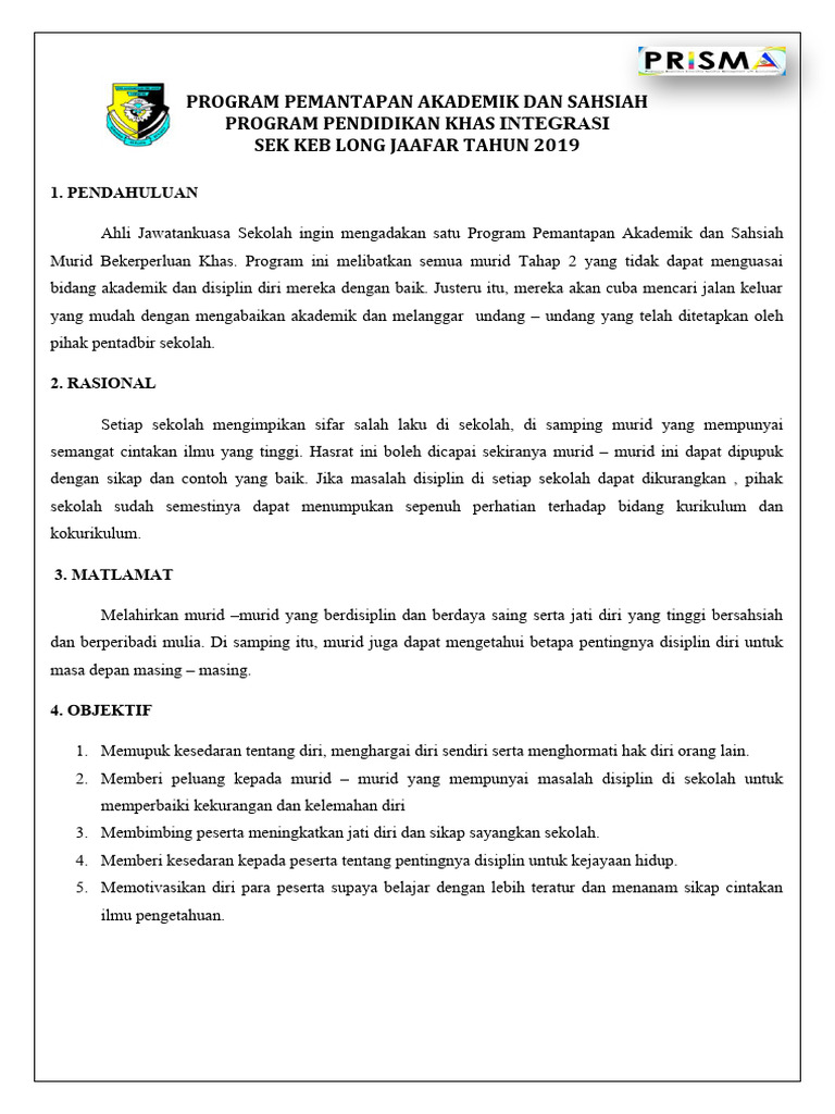 Kertas Kerja PROGRAM PEMANTAPAN AKADEMIK DAN SAHSIAH Ppki | PDF | Karier & Perkembangan