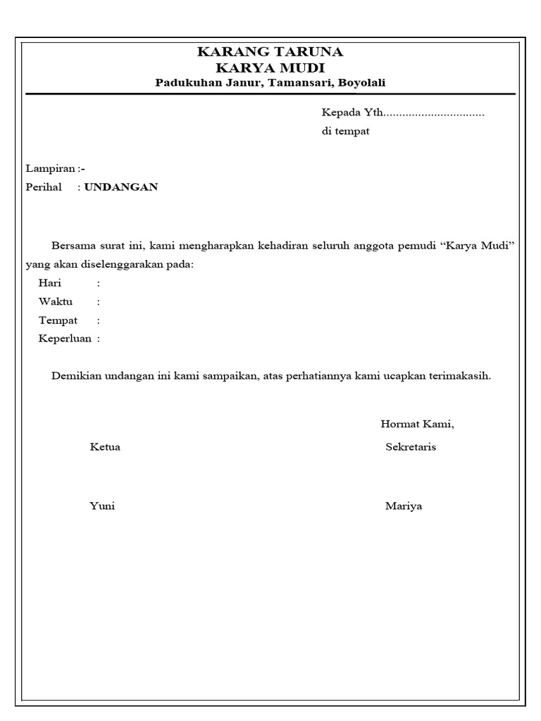 Undangan Pemuda - Copy (1) - 1 | PDF | Griya & Taman