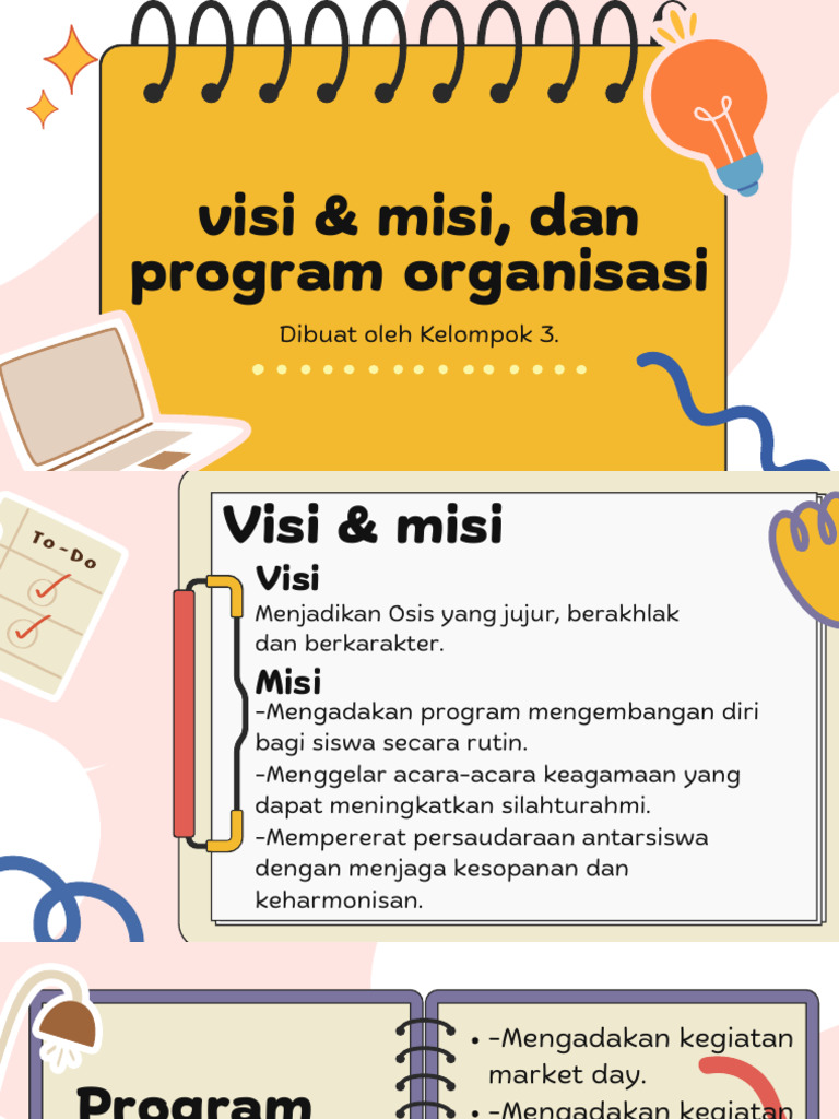 Visi Misi Dan Program Organisasi (Kelompok 3) - 20231023 - 204636 - 0000 | PDF