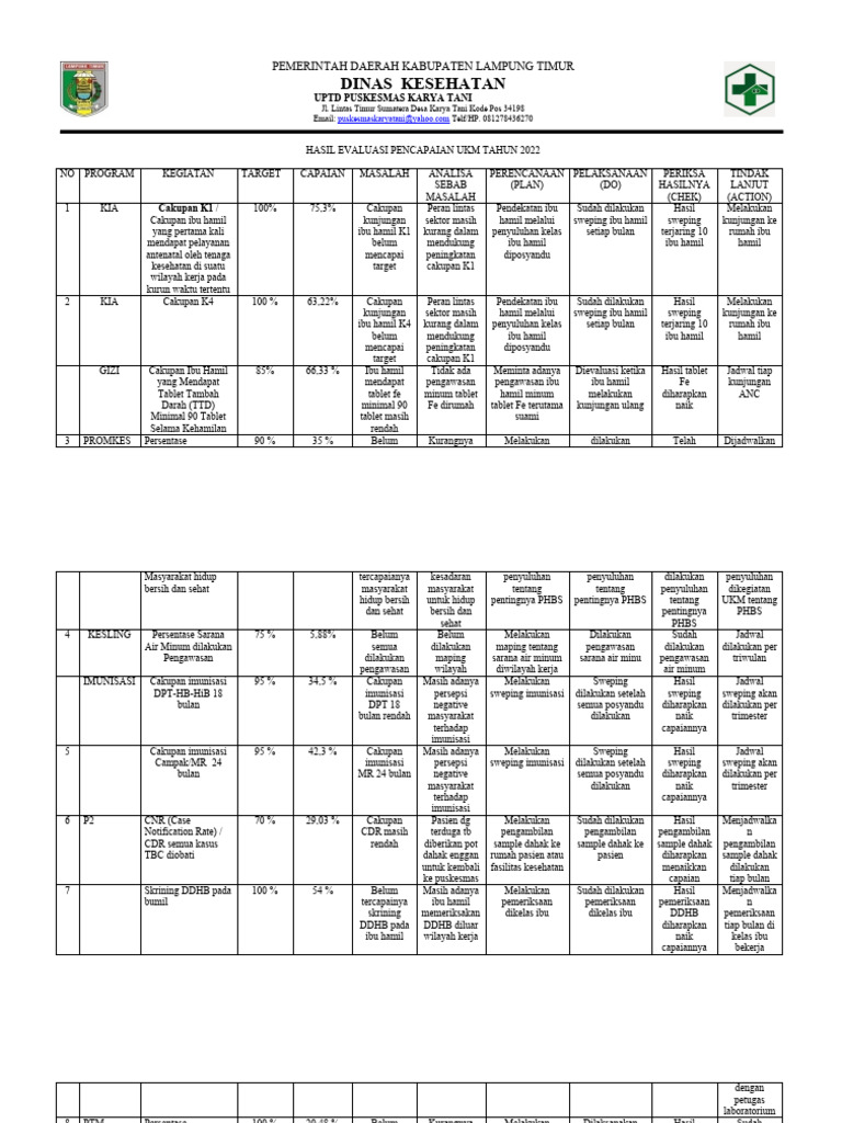 Evaluasi Capaian Ukm Baru | PDF