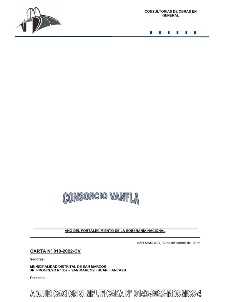 Carta Nº019 - Apruebo Valo 1 | PDF | Finanzas y dinero