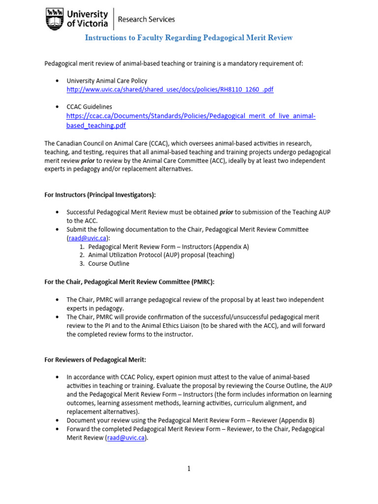 Acs Instructions Ped Merit Review | PDF | Pedagogy | Learning