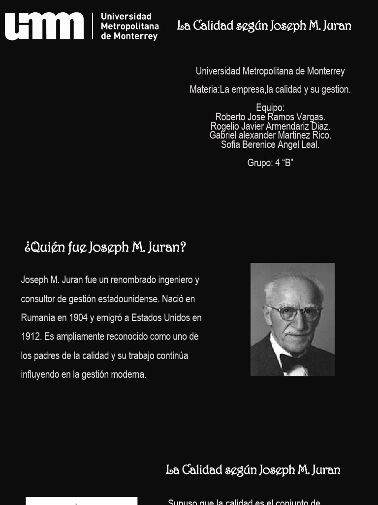 La Calidad Segun Joseph M Juran | PDF | Calidad (comercial) | Economias