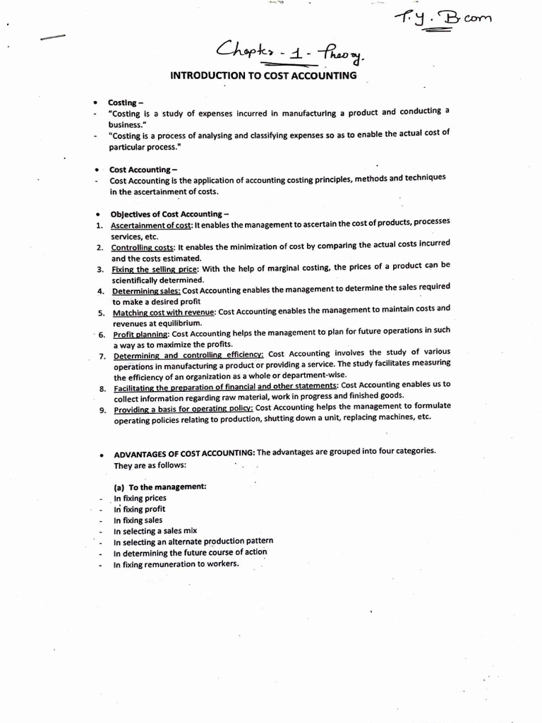 Costing PDF TYBCOM | PDF