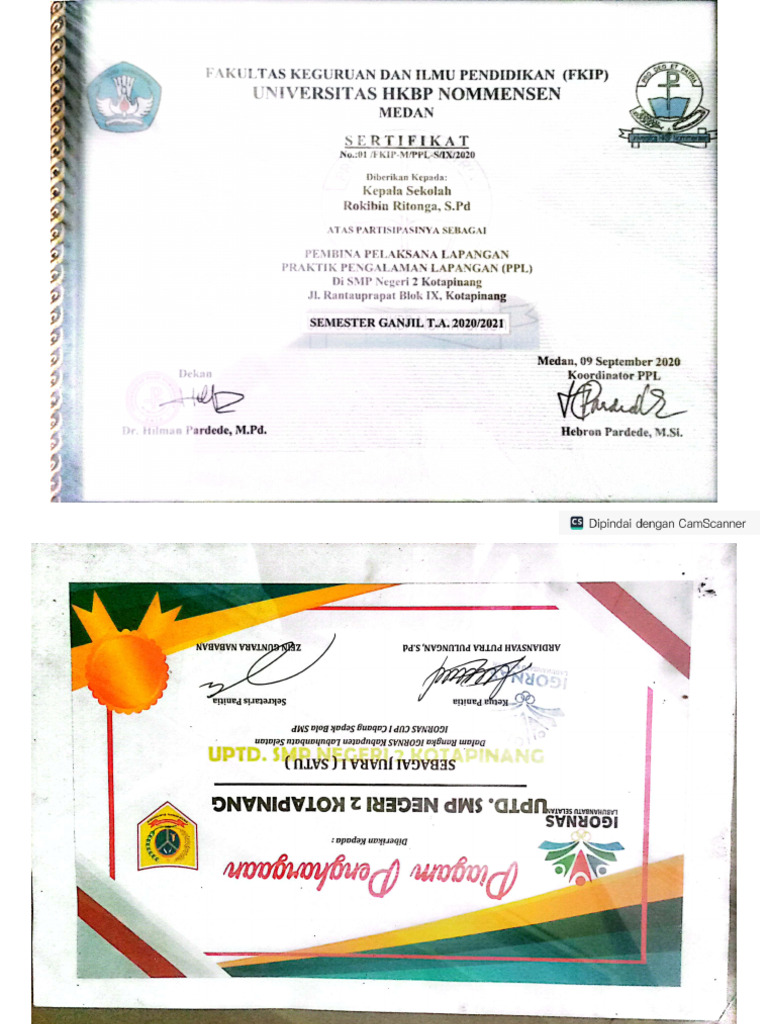 Sertifikat, Piagam Dan Medali | PDF