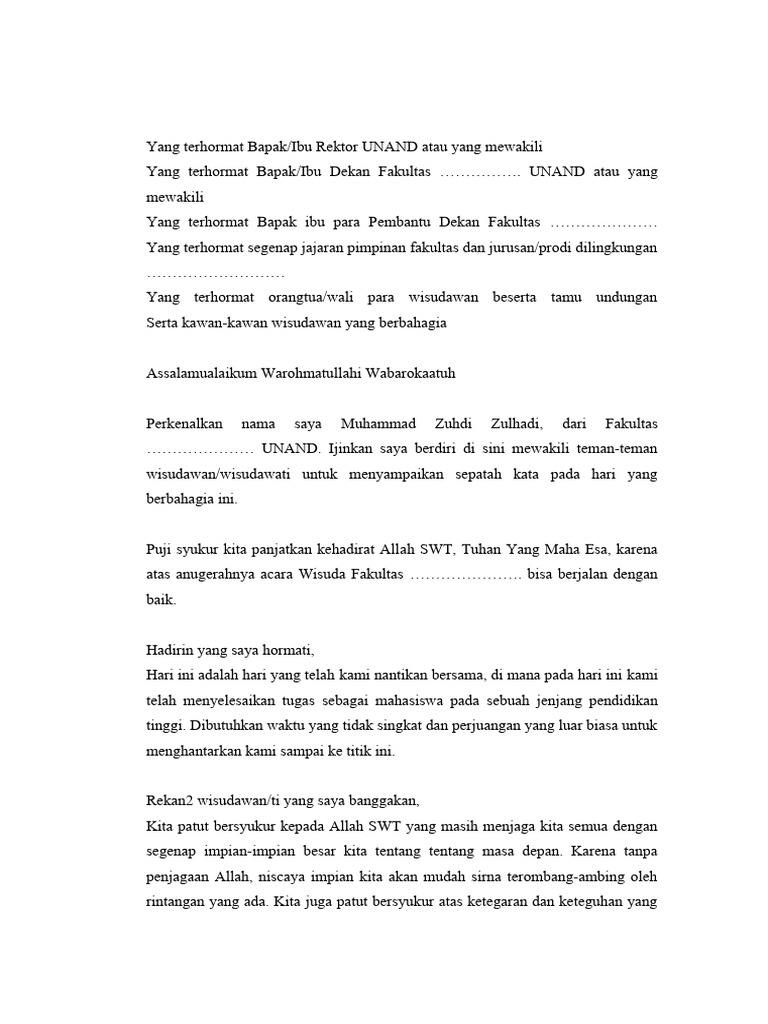 Pidato Wisudawan Terbaik | PDF | Ilmu Sosial