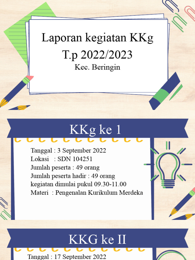Laporan Kegiatan KKG | PDF