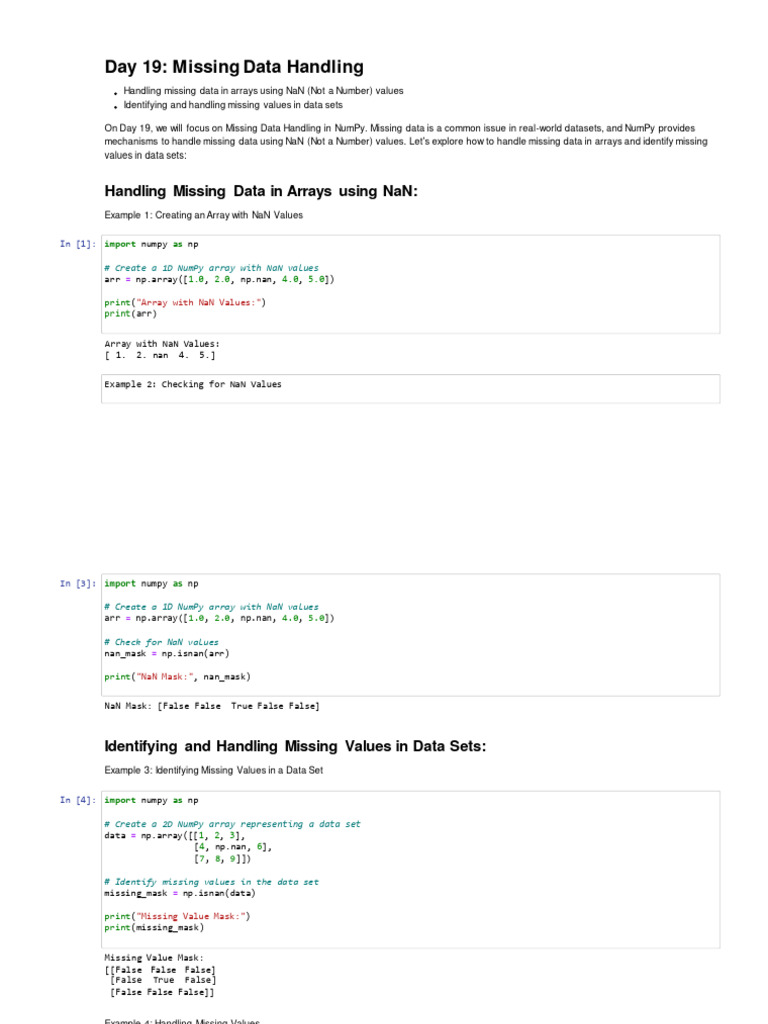 Day 19 - Numpy | PDF