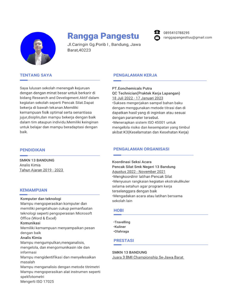 CV Rangga Pangestu | PDF