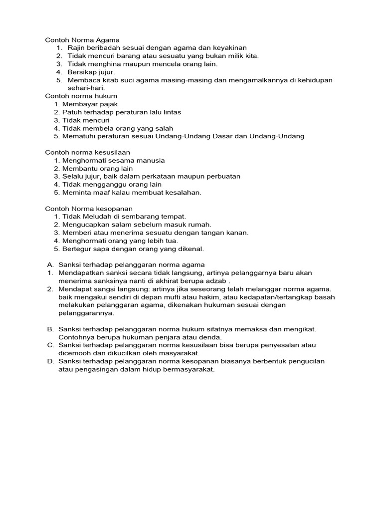 Contoh Norma Agama | PDF