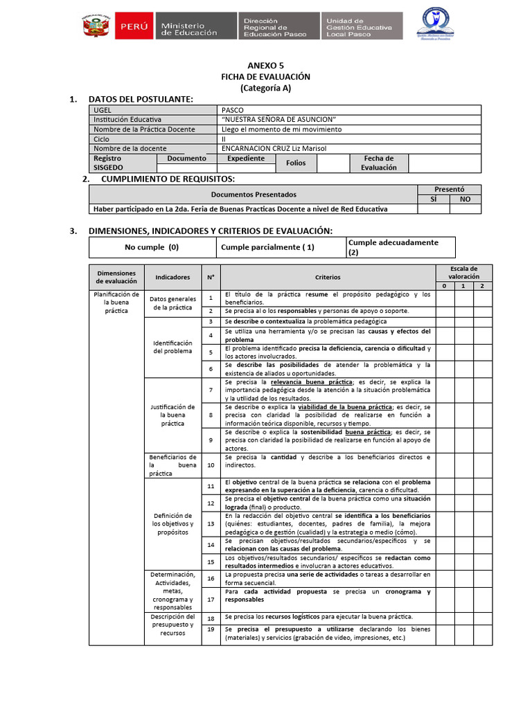 Ficha de Observacion | PDF