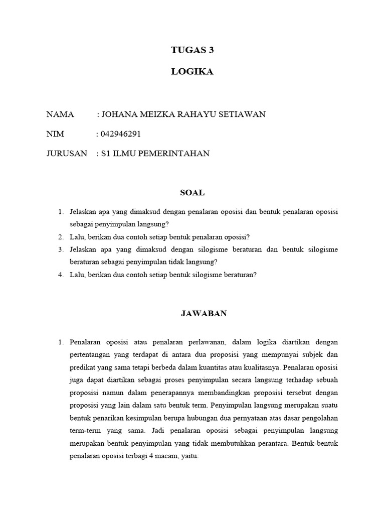 Tugas 3 - Logika | PDF