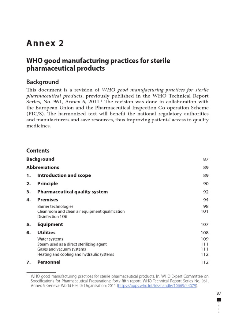 TRS 1044 -Annex 2 - Gmp Sản Xuất Thuốc Vô Trùng | Download Free PDF ... TRS 1044 -Annex 2 - Gmp Sản Xuất Thuốc Vô Trùng | Download Free PDF ...
