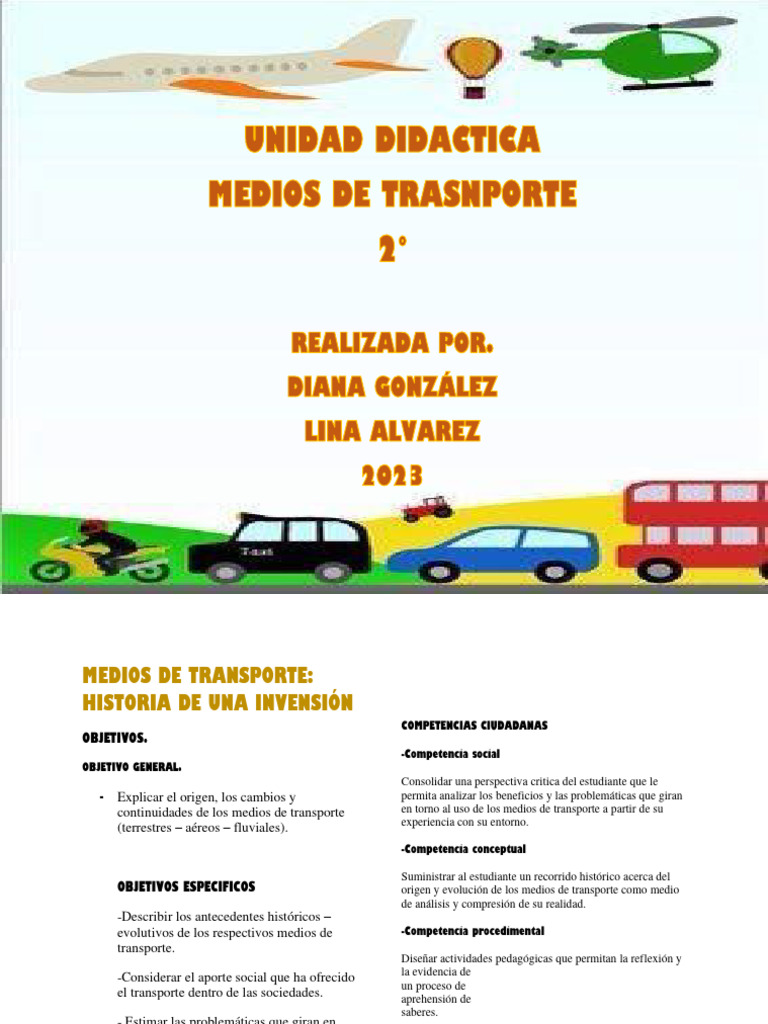 Unidad Medios de Transporte | PDF | Rueda | Transporte