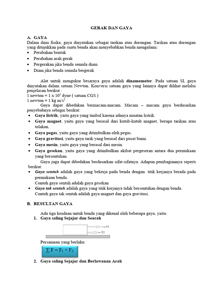 Modul Gerak Dan Gaya Fis 7 - MR | PDF