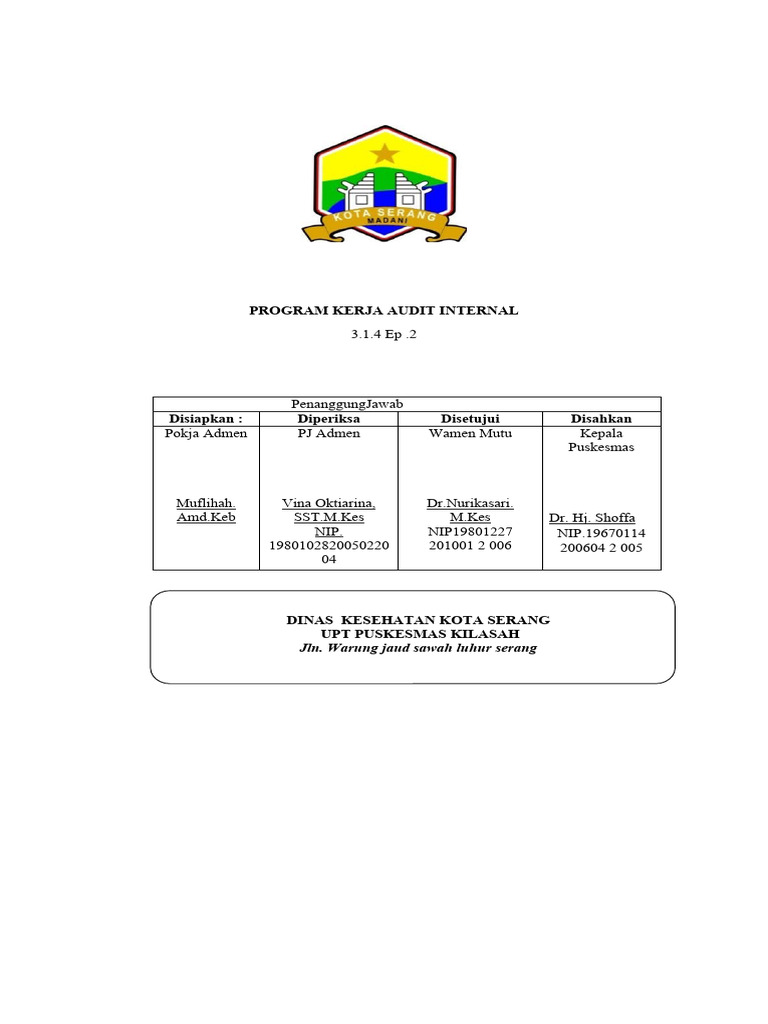 3.1.4.2 PROGRAM KERJA Rencana Audit Internal | PDF