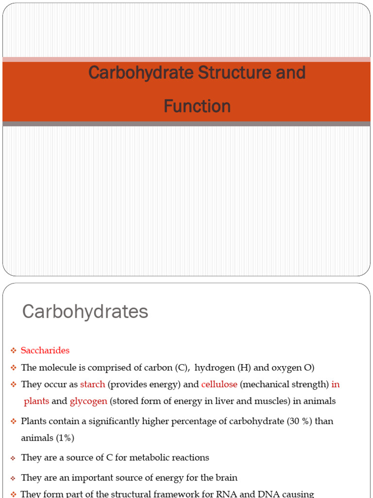 Carbohydrates Structure and Function | Download Free PDF ...