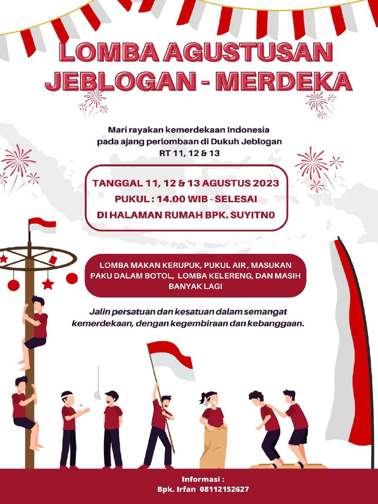Merah Putih Poster Lomba Agustusan Merdeka | PDF