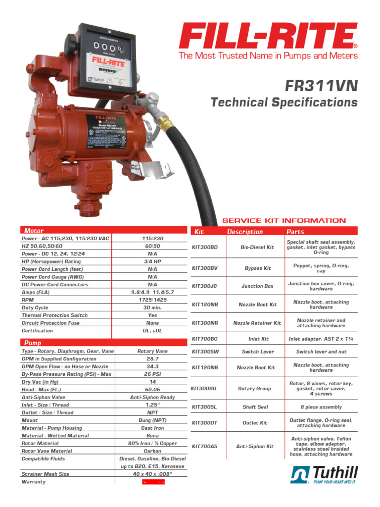 FR311VN - 220v | PDF | Pump | Hose