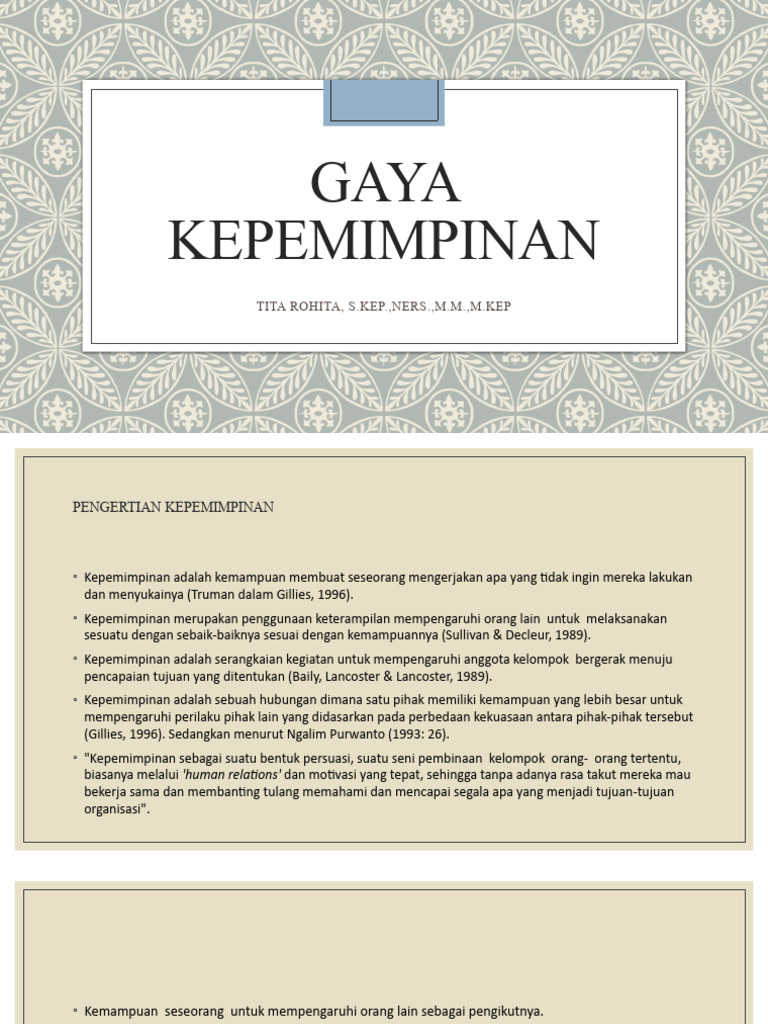 Gaya Kepemimpinan | PDF