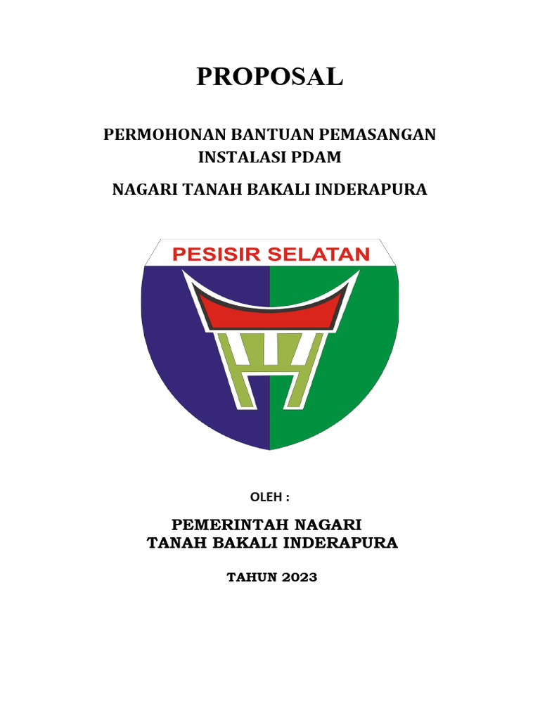 Cover Proposal Pdam | PDF