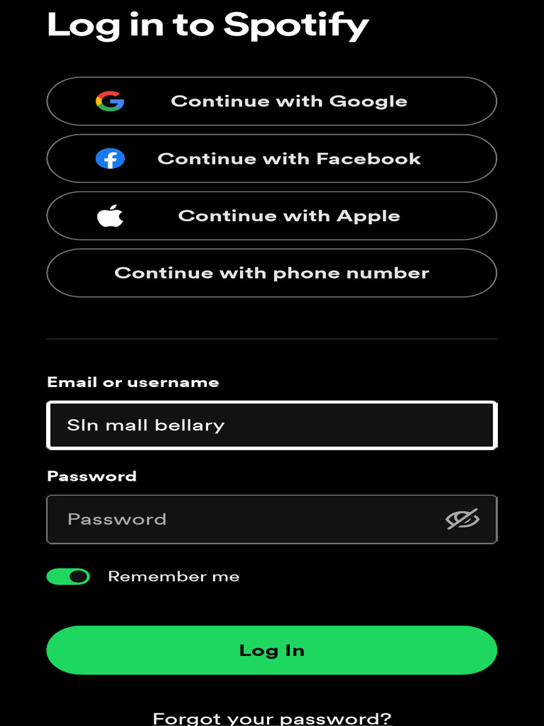 Log in - Spotify | PDF