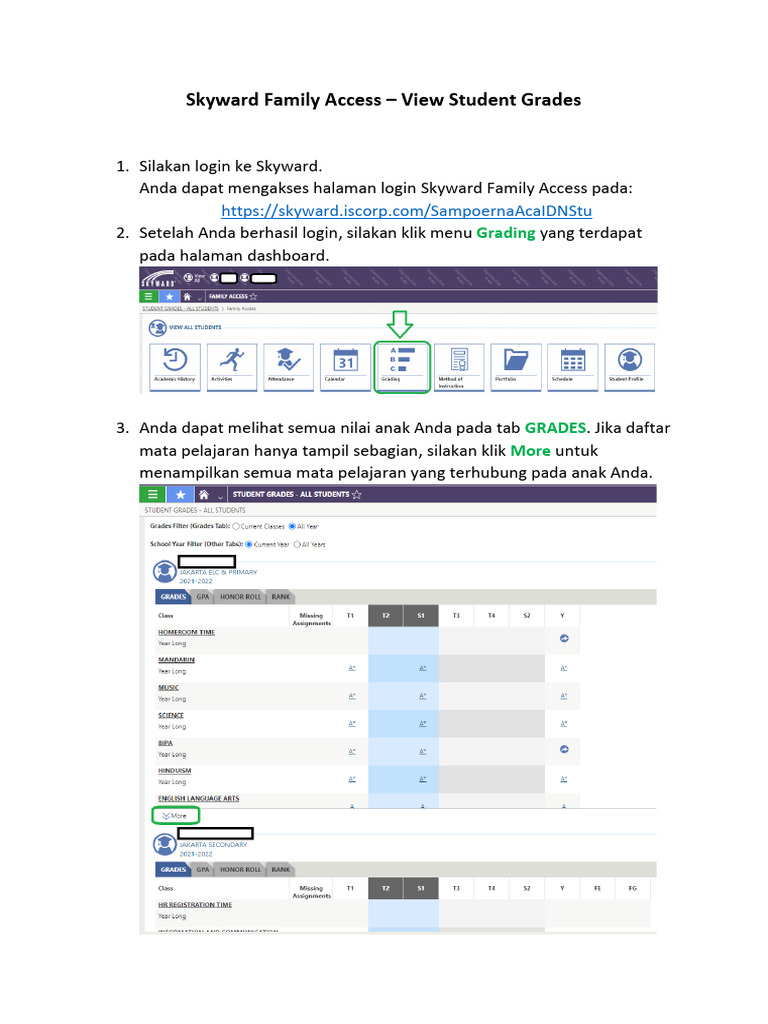 Skyward Family Access - Grading ID | PDF