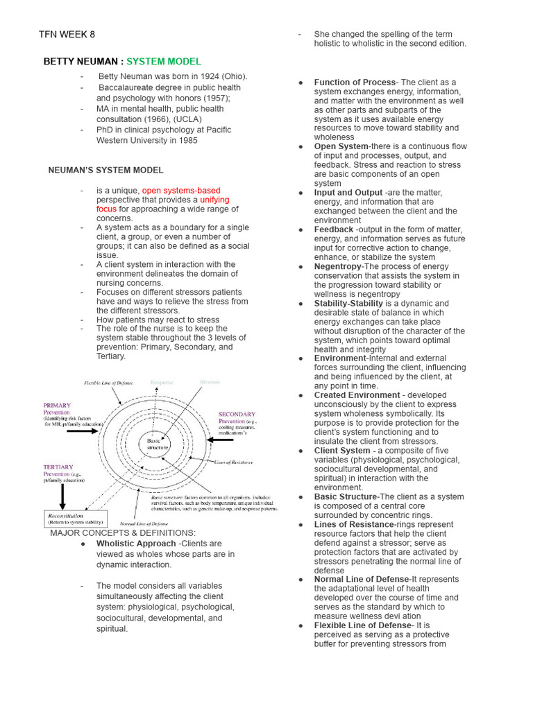 TFN Week 8 | PDF | System | Stress (Biology)
