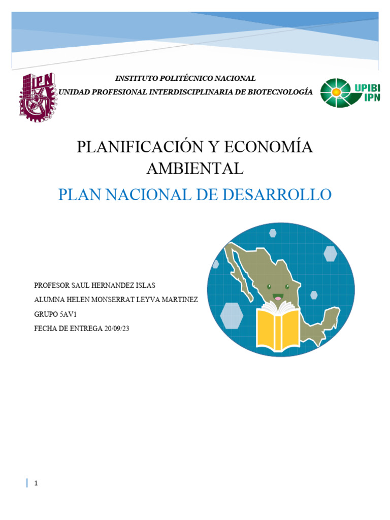 Plan Nacional de Desarrollo | PDF